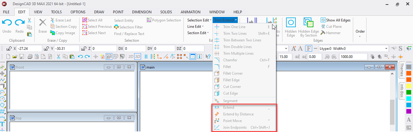 Extend by Distance - DesignCAD 2021 User Guide